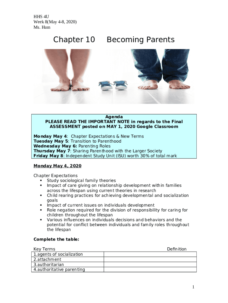 Chapter 10 Becoming Parents Doc Template | pdfFiller