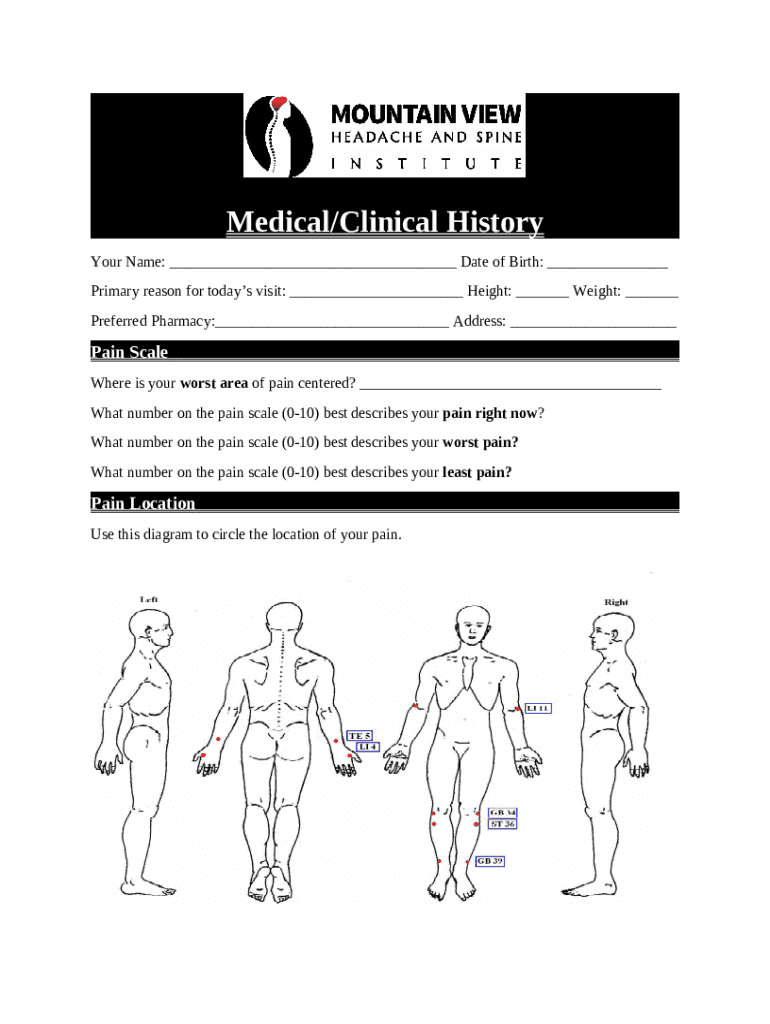 INITIAL PAIN ASSESSMENT Patient Name Doc Template | pdfFiller