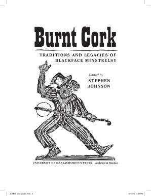 Fillable Online Burnt Cork: Traditions and Legacies of Blackface ...