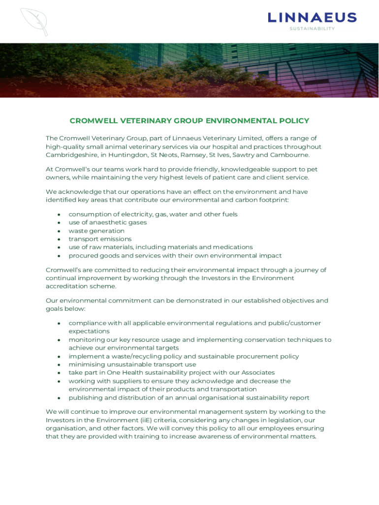 Fillable Online Linnaeus Forms Unique Partnership With Investors In The ...