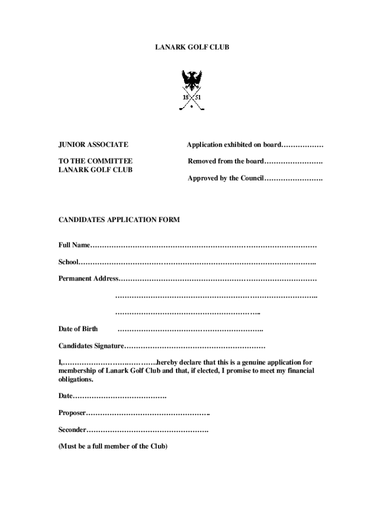 Fillable Online LGC Junior Application Form.doc Fax Email Print - pdfFiller