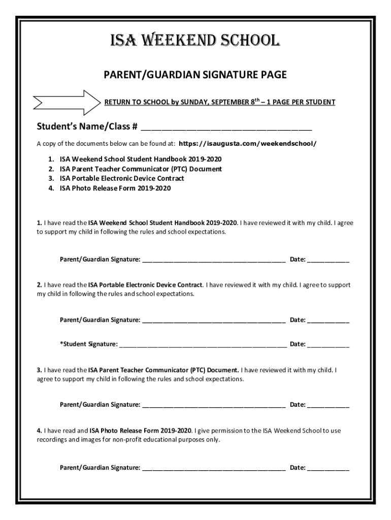Fillable Online Islamic Society of Germantown Weekend School Handbook Fax Email Print - pdfFiller