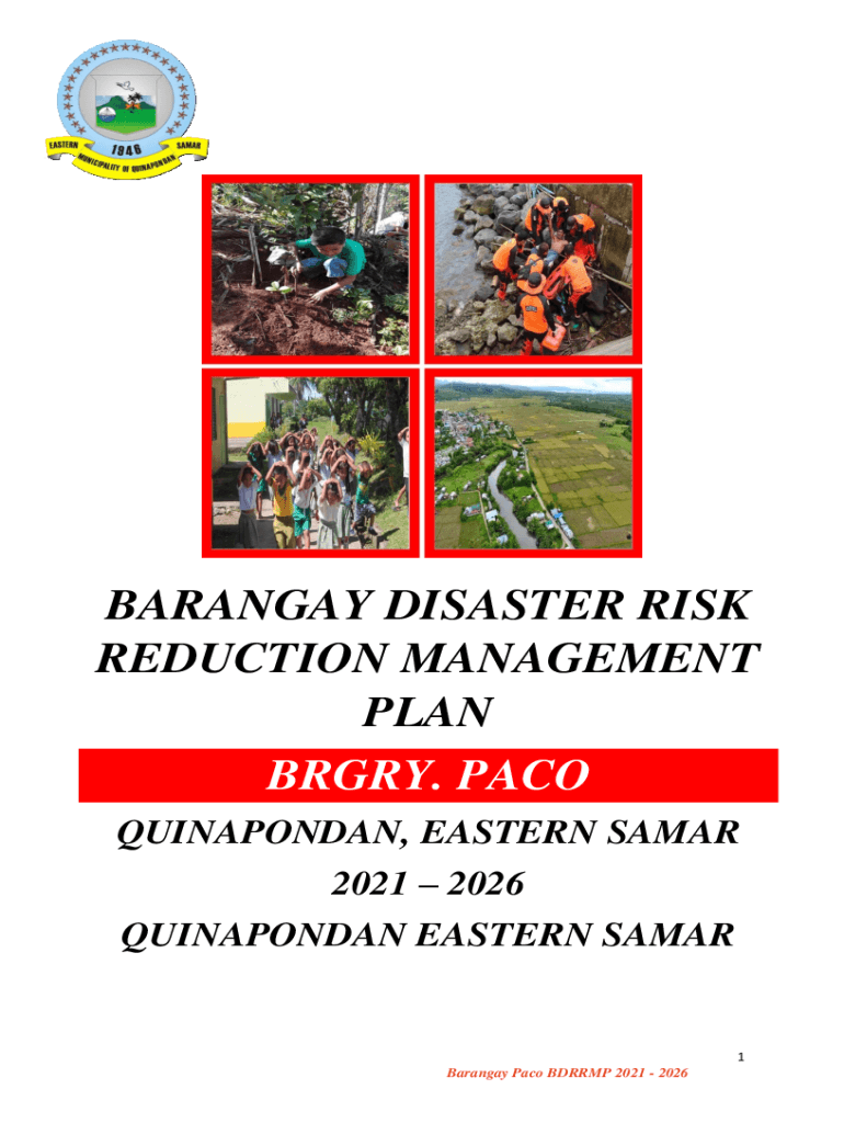 Fillable Online barangay disaster risk reduction management plan Fax ...