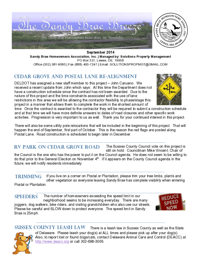 Fillable Online CEDAR GROVE AND POSTAL LANE RE-ALIGNMENT ... - Sandy ...