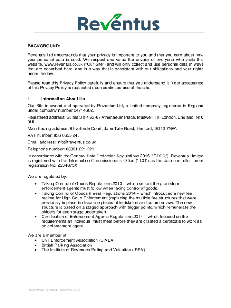 Fillable Online REVENTUS LIMITED overview - Companies House - GOV.UK ...