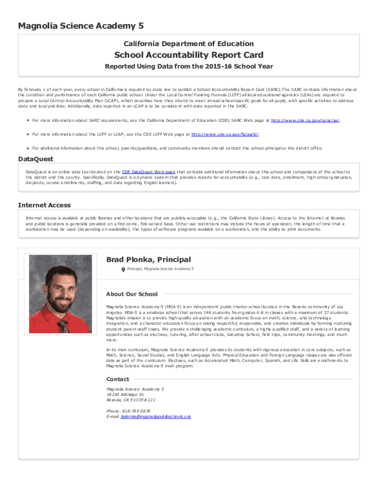 Fillable Online Cajon Park Elementary School School Accountability ...