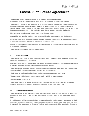 Fillable Online Patent-Pilot License Agreement Fax Email Print - pdfFiller
