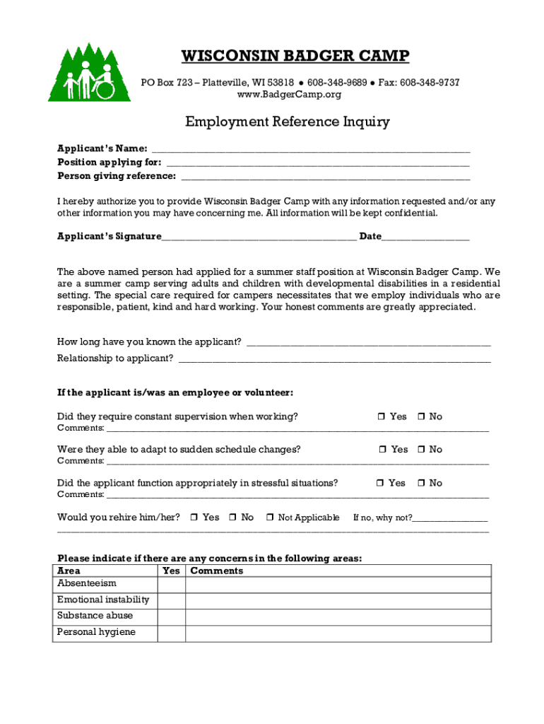 Fillable Online Camper Application Forms and Information Fax Email ...