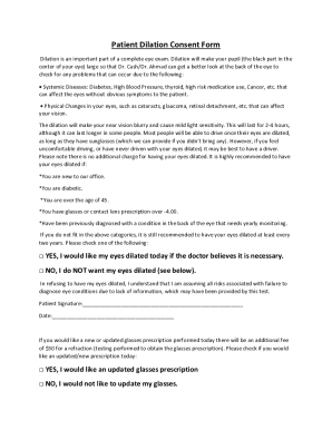 Fillable Online Patient Dilation Consent Form - Family Eye Care Fax ...