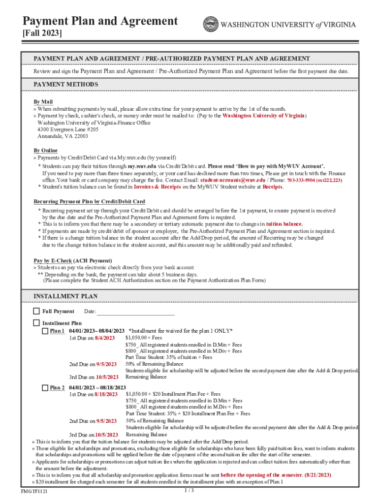 Fillable Online PAYMENT PLAN AND AGREEMENT / PRE-AUTHORIZED PAYMENT PLAN AND AGREEMENT Fax Email ...