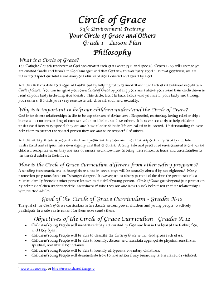 Fillable Online Circle of Grace - Grade 3 Fax Email Print - pdfFiller