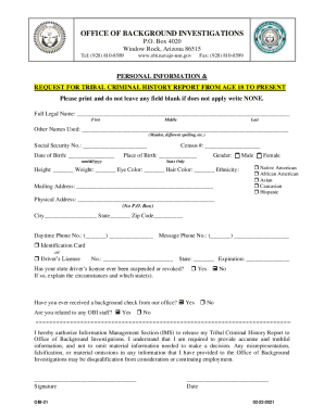 Fillable Online Navajo Nation Office Background InvestigationsContact ...