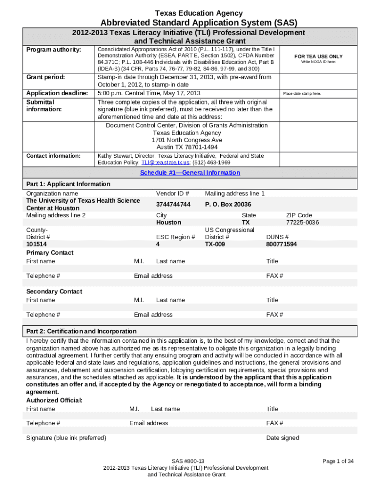 and Technical Assistance Grant Doc Template | pdfFiller