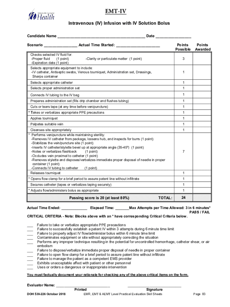 Fillable Online Intravenous (IV) Infusion with IV Solution Bolus Fax ...