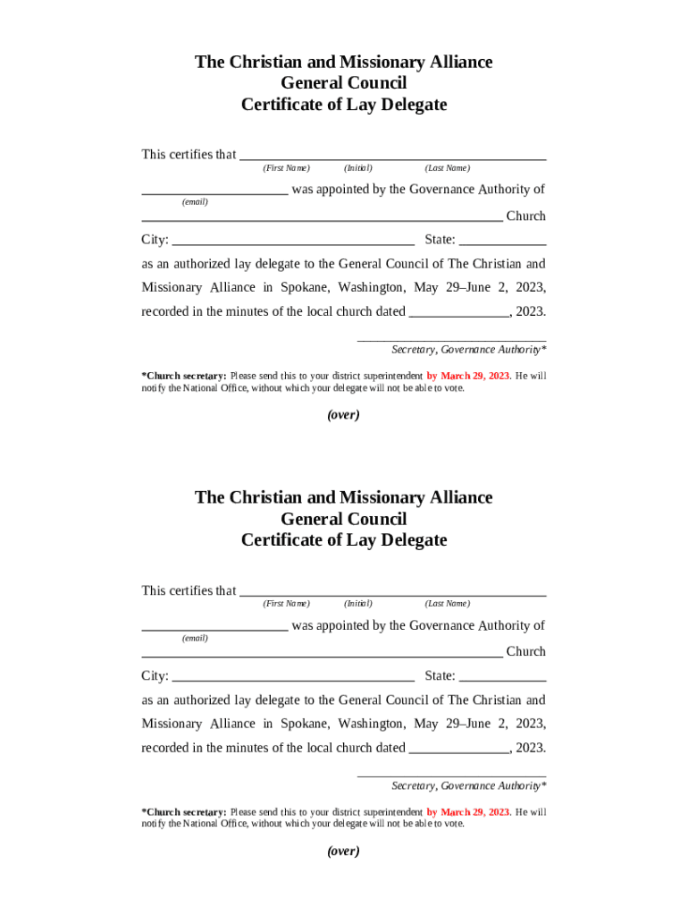 STATEMENT ON CHURCH GOVERNMENT Doc Template | pdfFiller