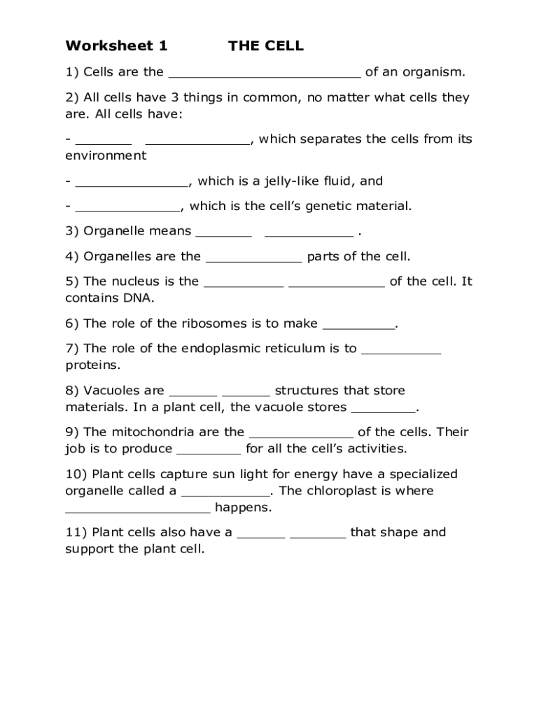 Fillable Online Chapter 2 Cell Structure and Function Flashcards Fax Email Print - pdfFiller