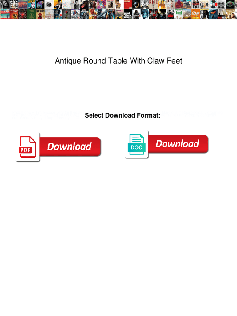 Fillable Online Antique Round Table With Claw Feet agilent. Antique ...