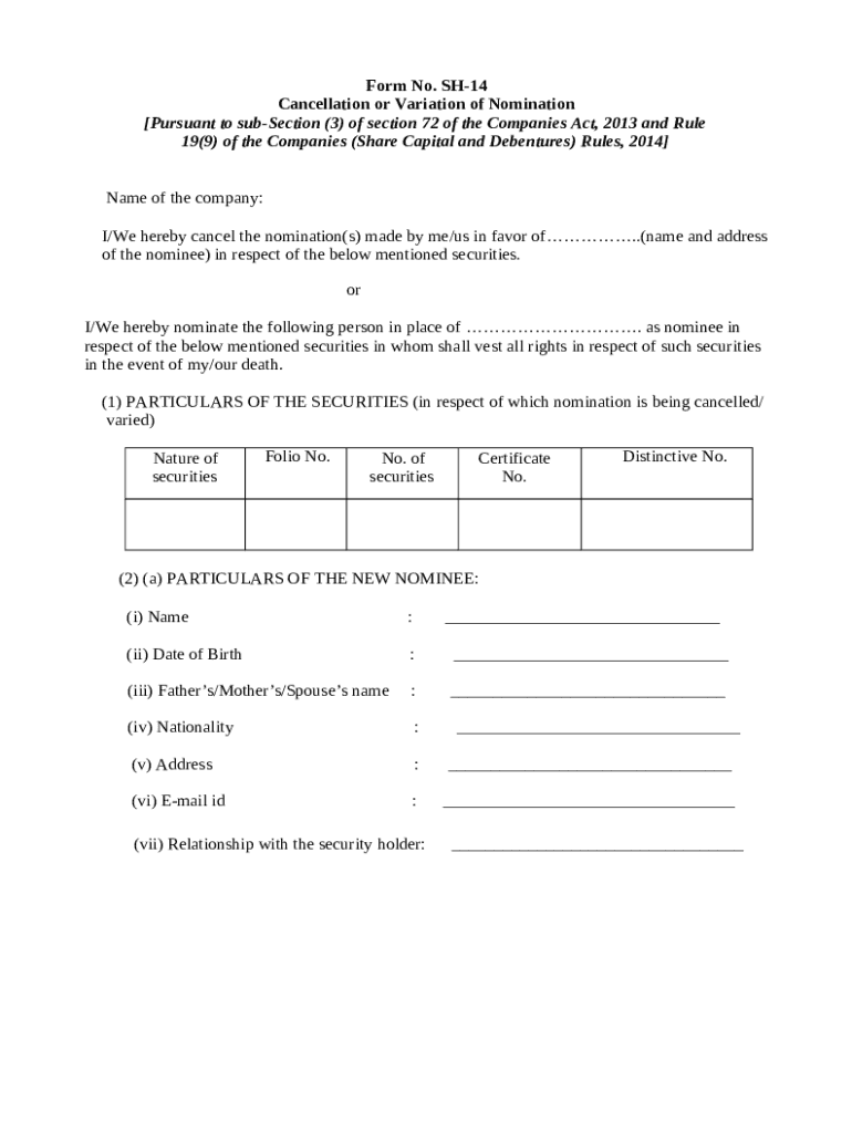 Nomination No. SH-13.docx Doc Template | pdfFiller
