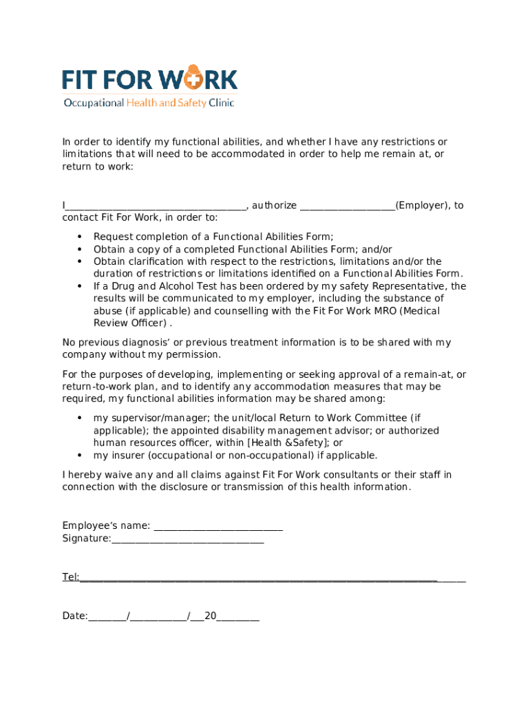 How Functional Limitations Can Disable You From Your Job Doc Template ...