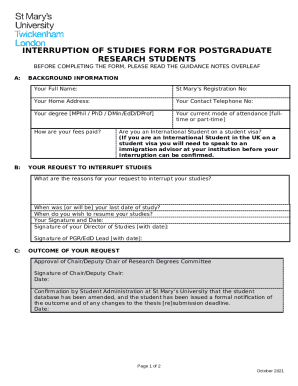 Leave of Absence from studies v3 Doc Template | pdfFiller
