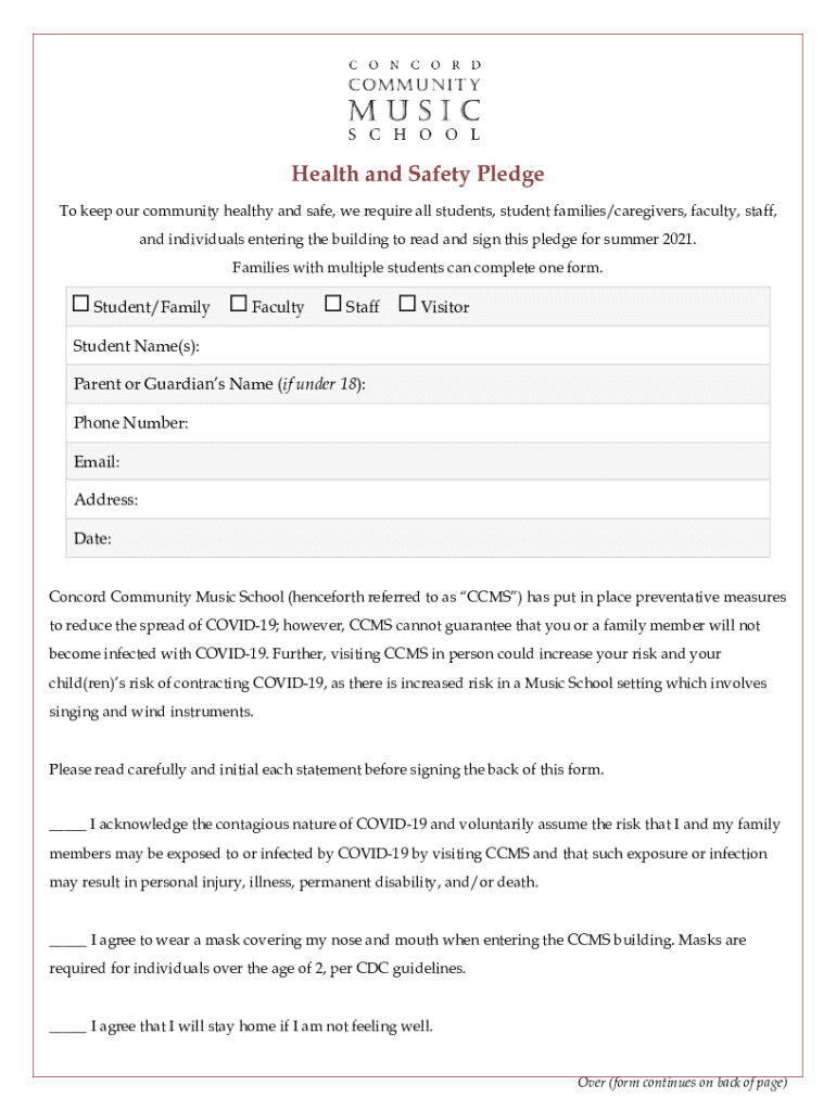 Fillable Online The Stay Safe Pledge: Guidance for Faculty, TAs and ...