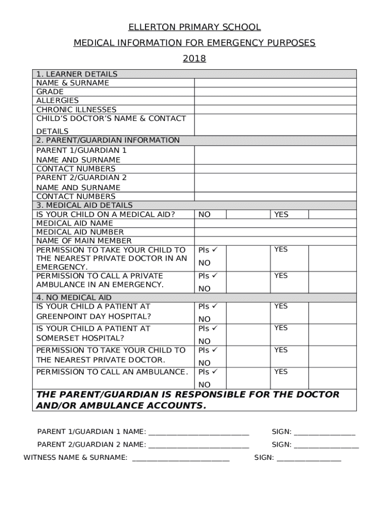 emergency medical authorization - health alert Doc Template | pdfFiller