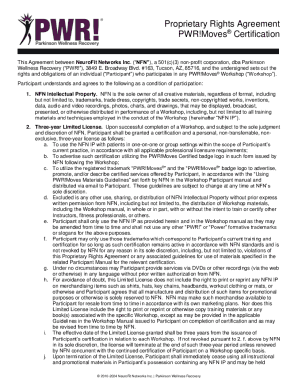 Fillable Online Proprietary Rights Agreement PWR!Moves Certification ...