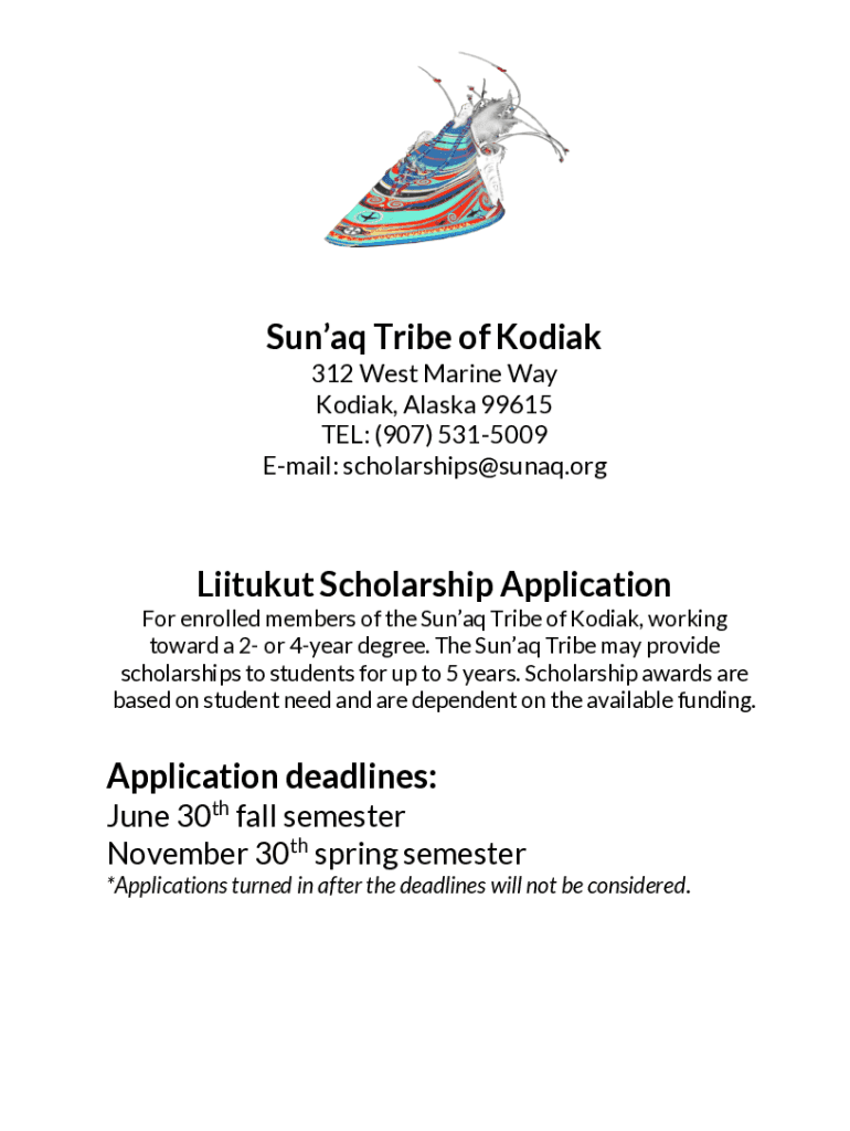 Fillable Online application for sunaq tribal membership enrollment Fax ...