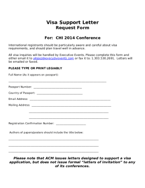 letter of support for visa s and Templates Doc Template | pdfFiller