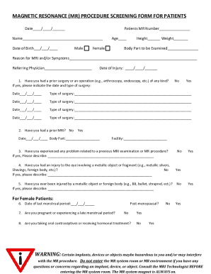 Fillable Online Patients MR Number Fax Email Print - pdfFiller
