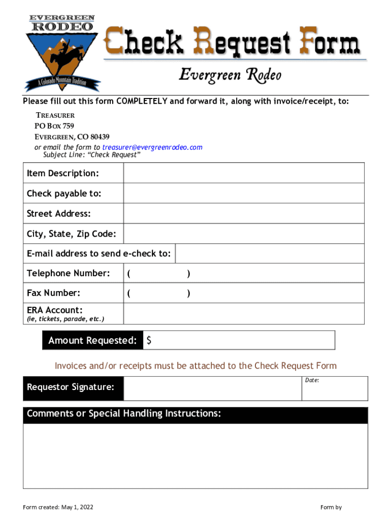 Fillable Online * * * *CHECK REQUEST* * * * Fax Email Print - pdfFiller