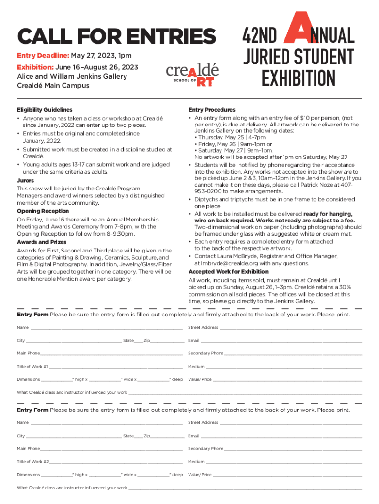 Fillable Online Creald School of Art, Alice & William Jenkins Gallery Fax Email Print - pdfFiller