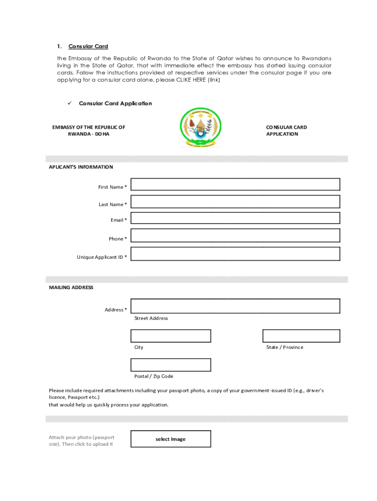 Fillable Online Rwanda International Travel Information - State ...