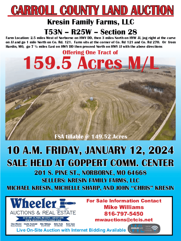 Fillable Online Carroll County, MO Farms and Ranches for Auction Fax ...