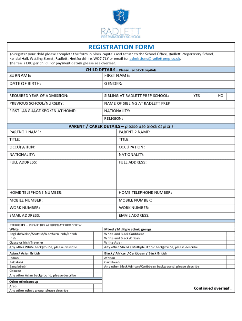 Fillable Online Inspection of Radlett Preparatory School - Ofsted Fax ...