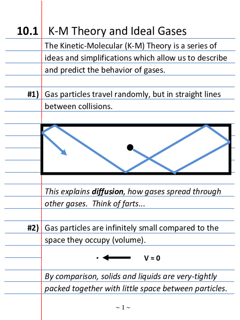 Fillable Online 1.4: The Kinetic Molecular Theory of Ideal Gases Fax ...