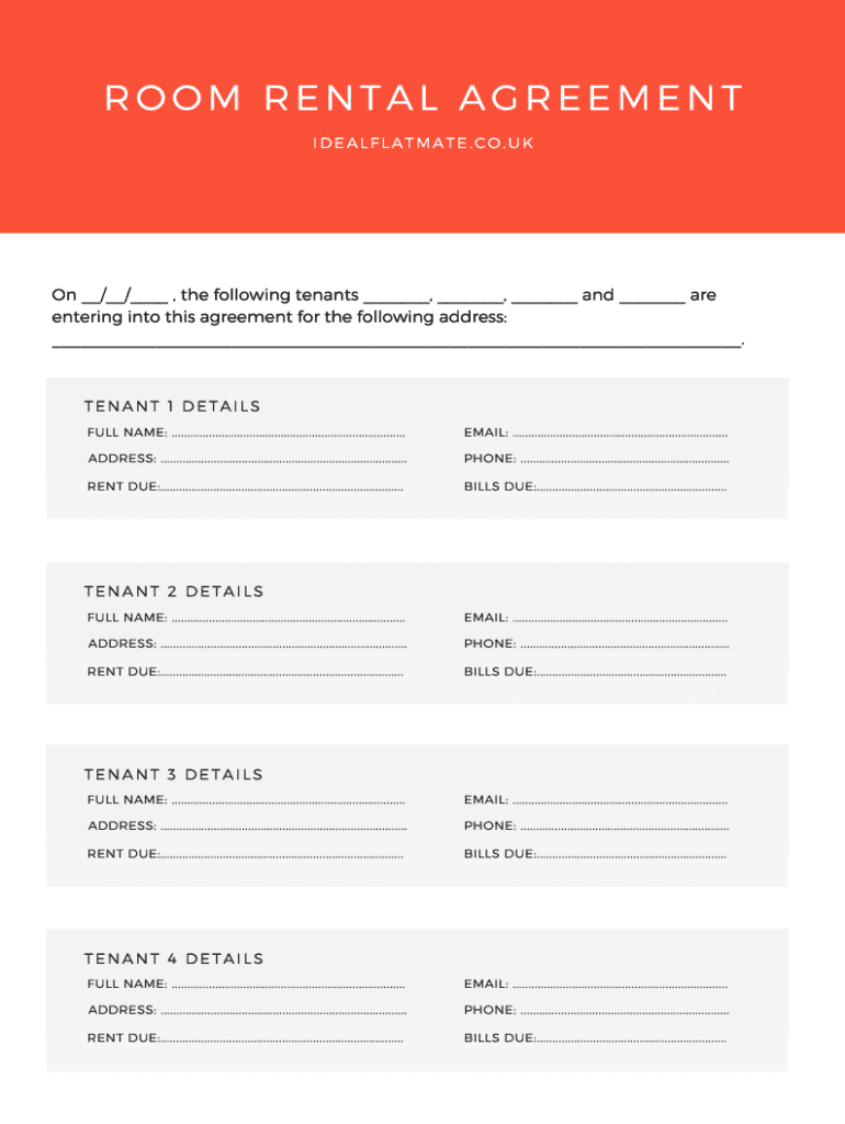 Fillable Online Flatmate agreement Fax Email Print - pdfFiller
