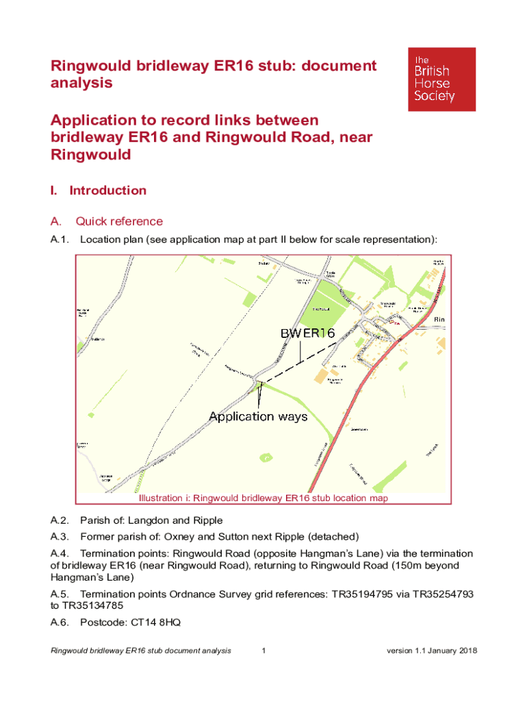 Fillable Online Ringwould bridleway ER16 stub document analysis Fax ...