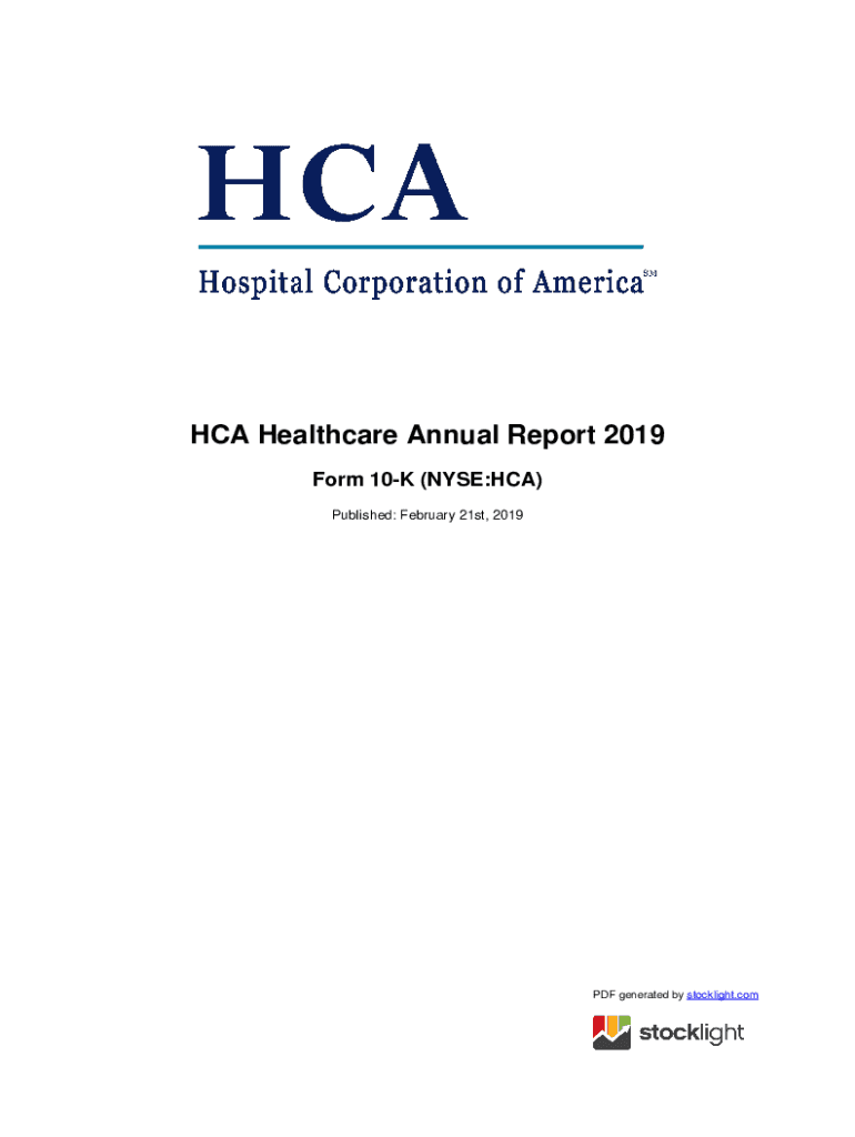Fillable Online HCA Healthcare Annual Reports Fax Email Print - pdfFiller