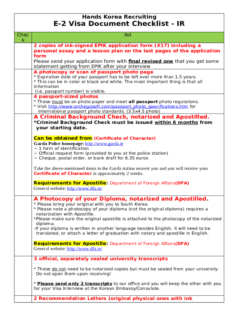 EPIK Application Documents - Teach English in Korea Doc Template ...