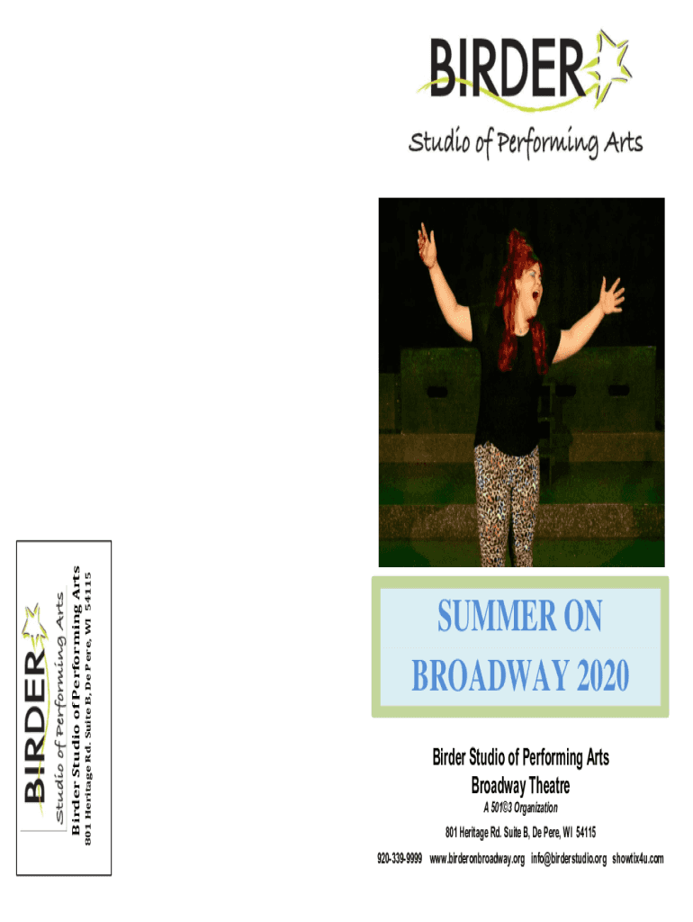 Fillable Online Become a Birder on Broadway Star with Your Support! Fax ...