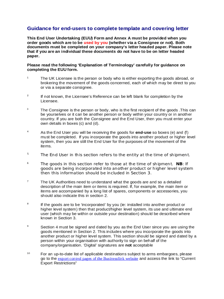 Annex A to CWC Schedule 3 Chemicals EUC Doc Template | pdfFiller
