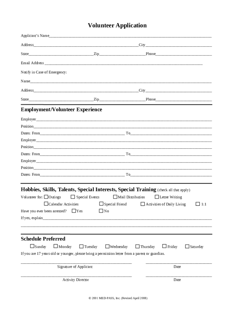 Volunteer Application. Heaton Doc Template | pdfFiller
