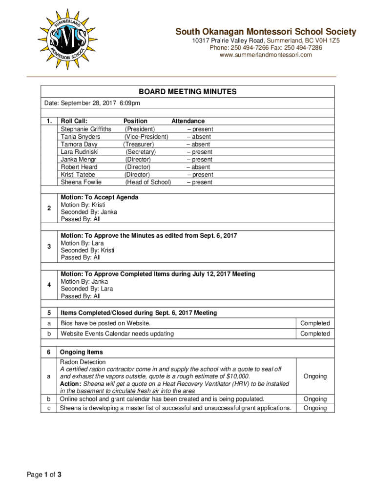 Fillable Online Summerland Montessori SchoolYour South Okanagan ... Fax ...