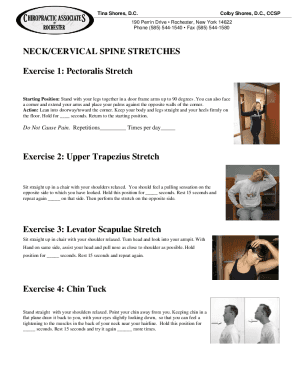 Fillable Online Neck pain exercise sheet. Fax Email Print - pdfFiller