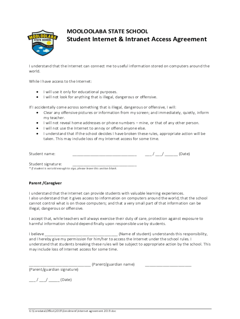Fillable Online Sample - Internet Access Agreement Form Fax Email Print ...