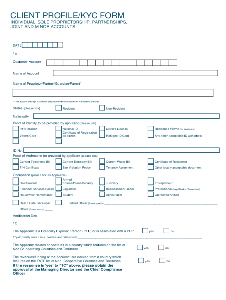 Fillable Online CLIENT PROFILE/KYC FORM Fax Email Print - pdfFiller