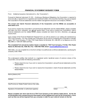 Fillable Online Financial Statement Request Form (2021) Fax Email Print ...