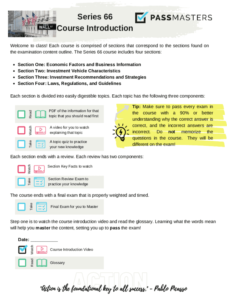Fillable Online PassMasters Series 66 Study Plan Fax Email Print ...