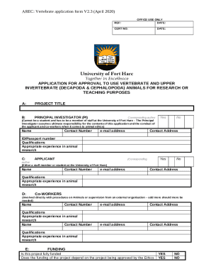 Title Requirements for IACUC Approval or Exemption for all ... Doc Template | pdfFiller